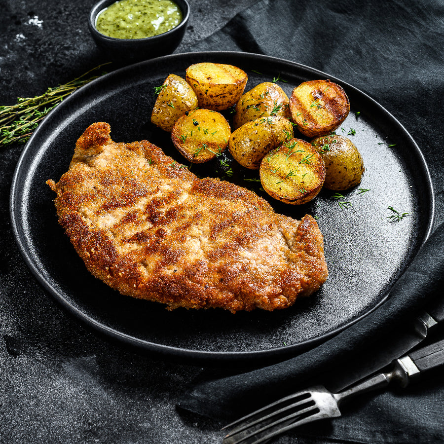 Olly's Chicken Schnitty w/ Roast Chat Potato and Chipotle Mayo – Live ...